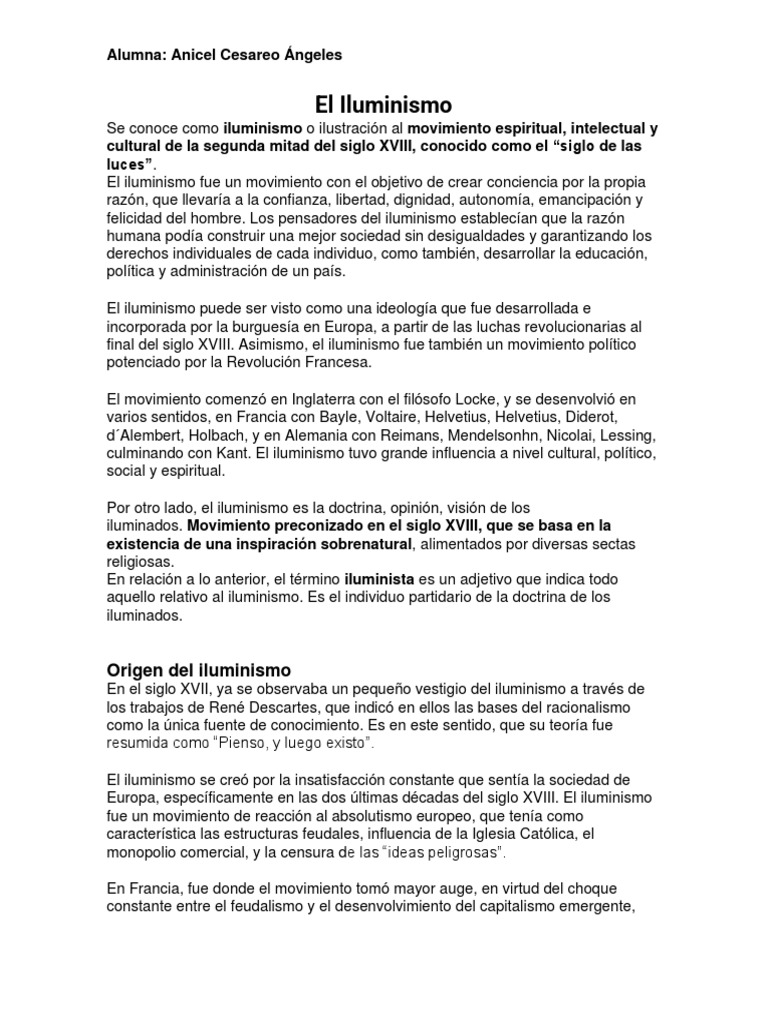 El Iluminismo | PDF | Era de iluminacion | Teorías filosóficas