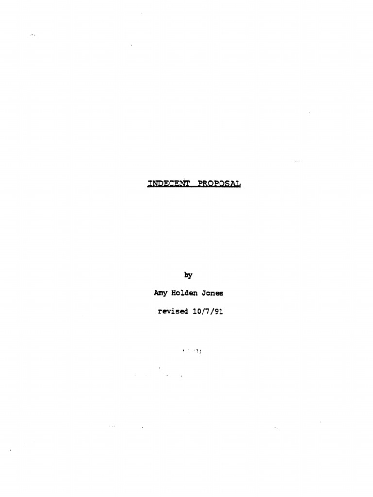 Indecent Proposal-Entire Screenplay | PDF