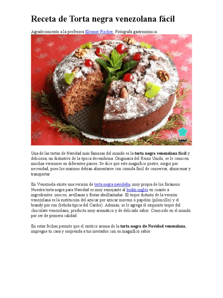 Torta Negra | PDF | Postres | Chocolate