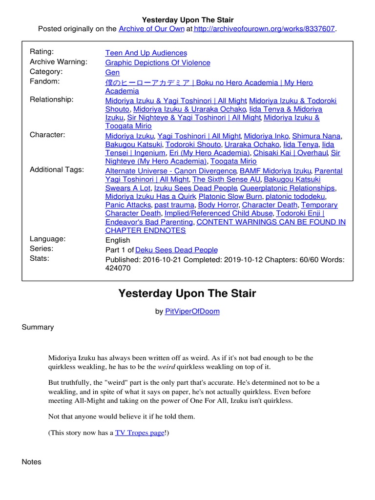 Yesterday Upon The Stair | PDF