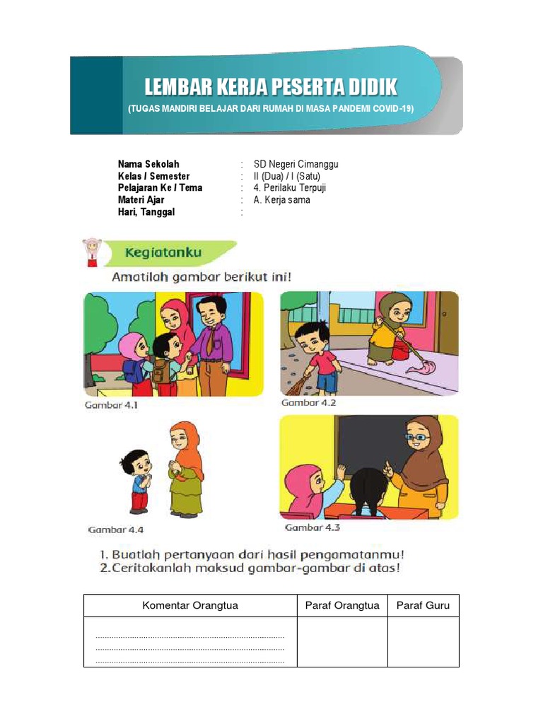 LKPD KLS 2 Pelajaran 4 | PDF