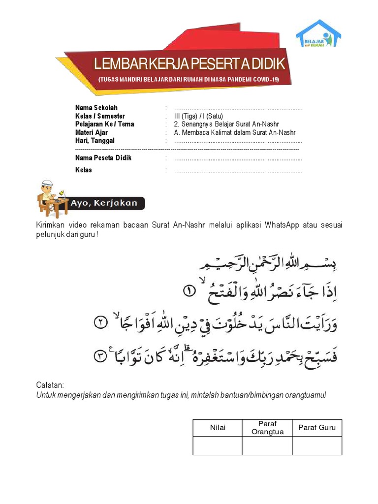 LKPD KLS 3 Pelajaran 2 | PDF