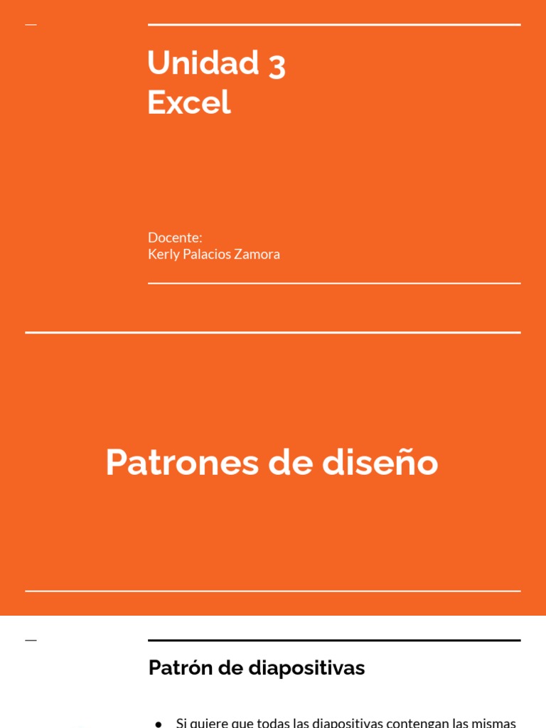 Guía sobre el Patrón de Diapositivas en Excel | PDF | Negocios ...