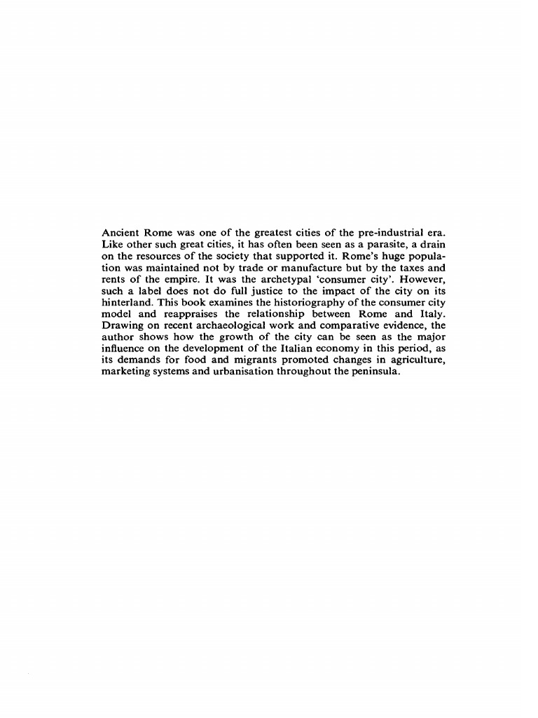 Neville Morley - Metropolis and Hinterland - The City of Rome and The ...