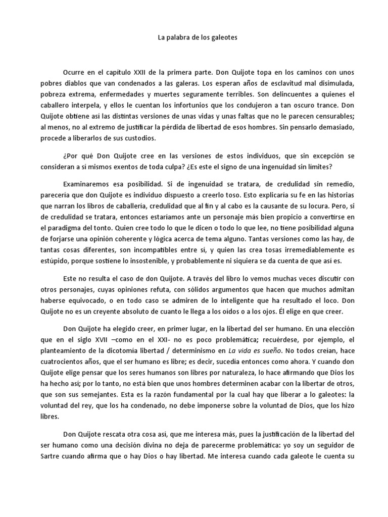 El Coraje de Leer - La Palabra de Los Galeotes | PDF | Don Quijote