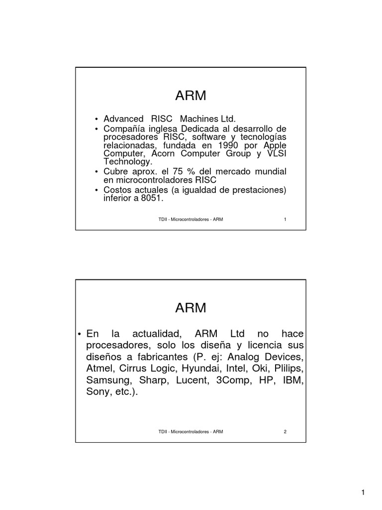ARM: Microcontroladores y Arquitectura RISC | PDF | Tecnología de ...