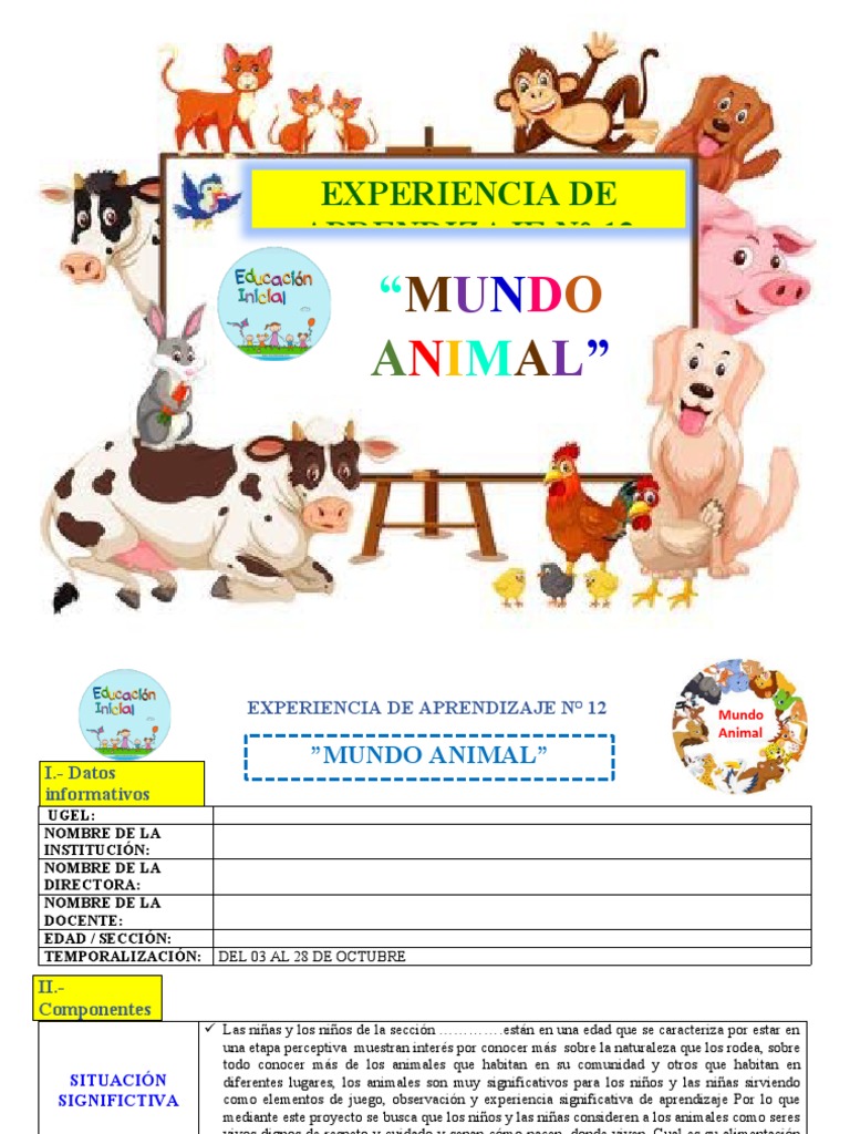Aprendizaje sobre el Mundo Animal | PDF