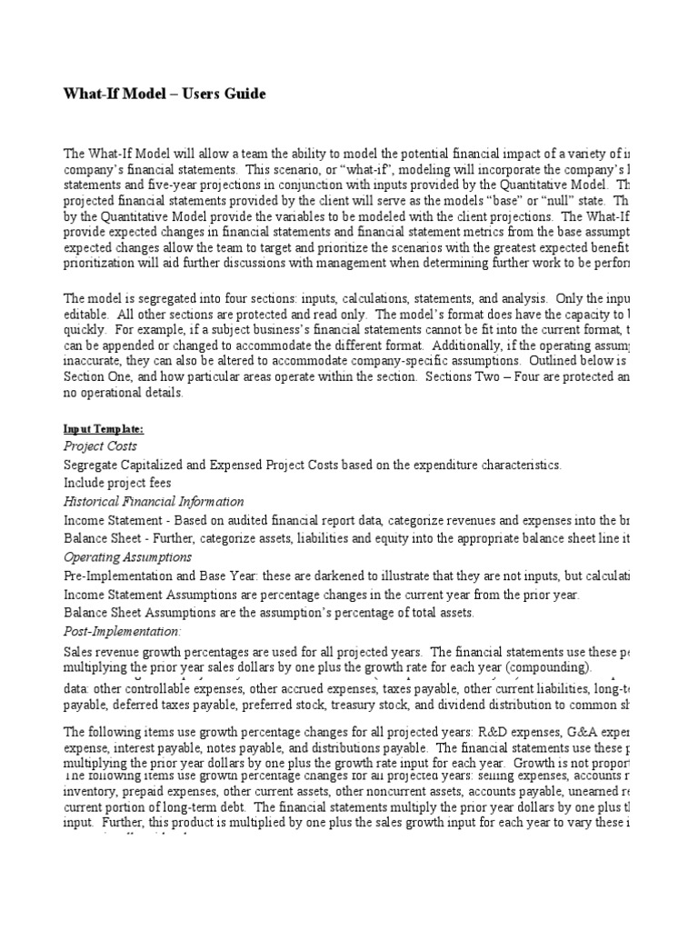 What-If Analysis Template | PDF | Balance Sheet | Expense