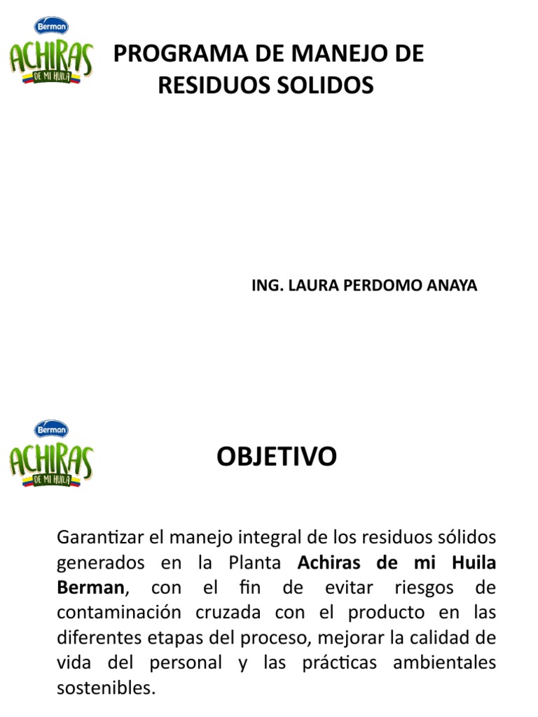 Capacitacion Manejo de Residuos Solidos | PDF | Residuos | Reciclaje