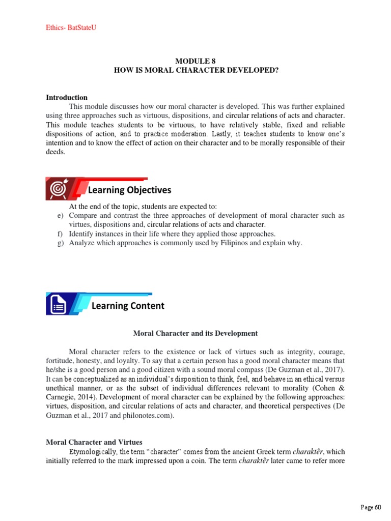 Ethics Module 8 | PDF | Virtue | Virtue Ethics