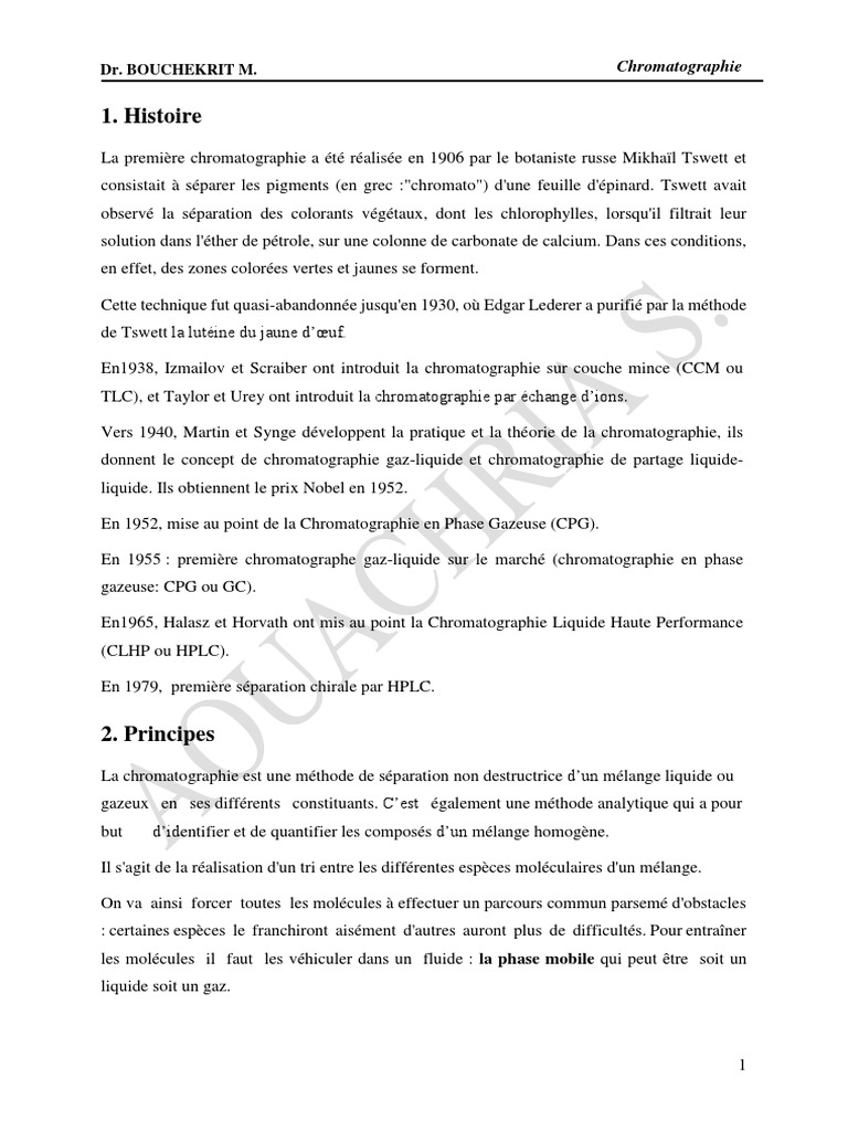 Méthodes de Séparation, Chromato. | PDF | Chromatographie ...
