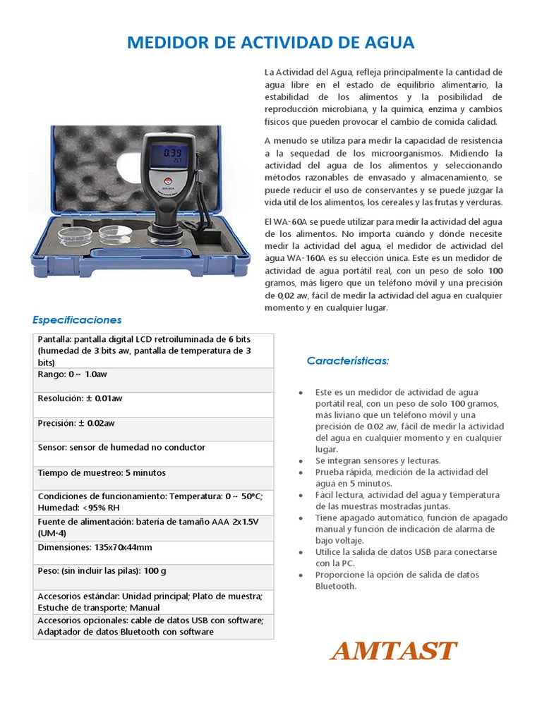 Amtast: Medidor de Actividad de Agua | PDF | Agua | USB