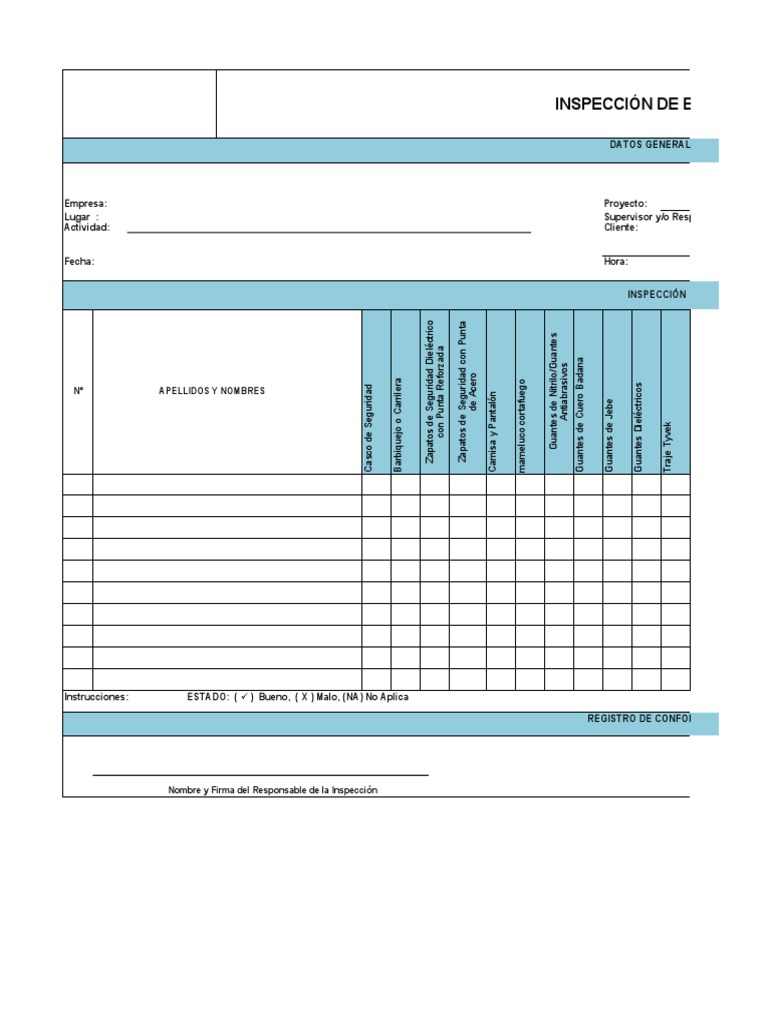 Inspección de EPPs | PDF Inspección de EPPs | PDF