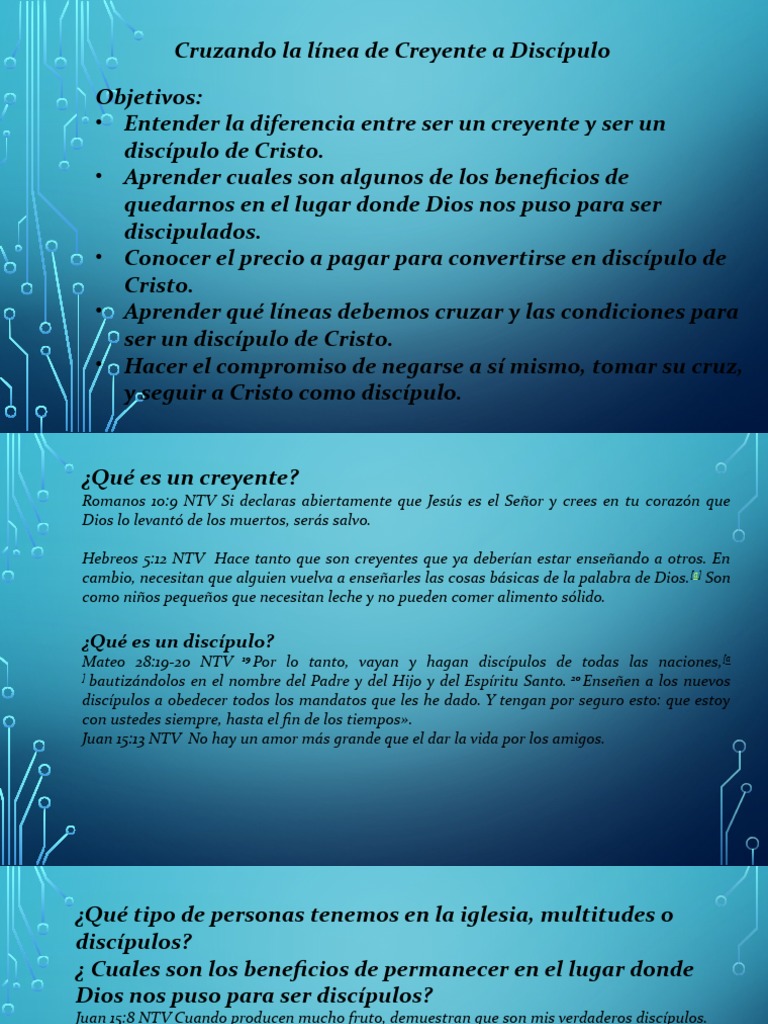 Cruzando La Linea de Creyente A Discipulo | Descargar gratis PDF | Cristo (título) | Evangelio ...