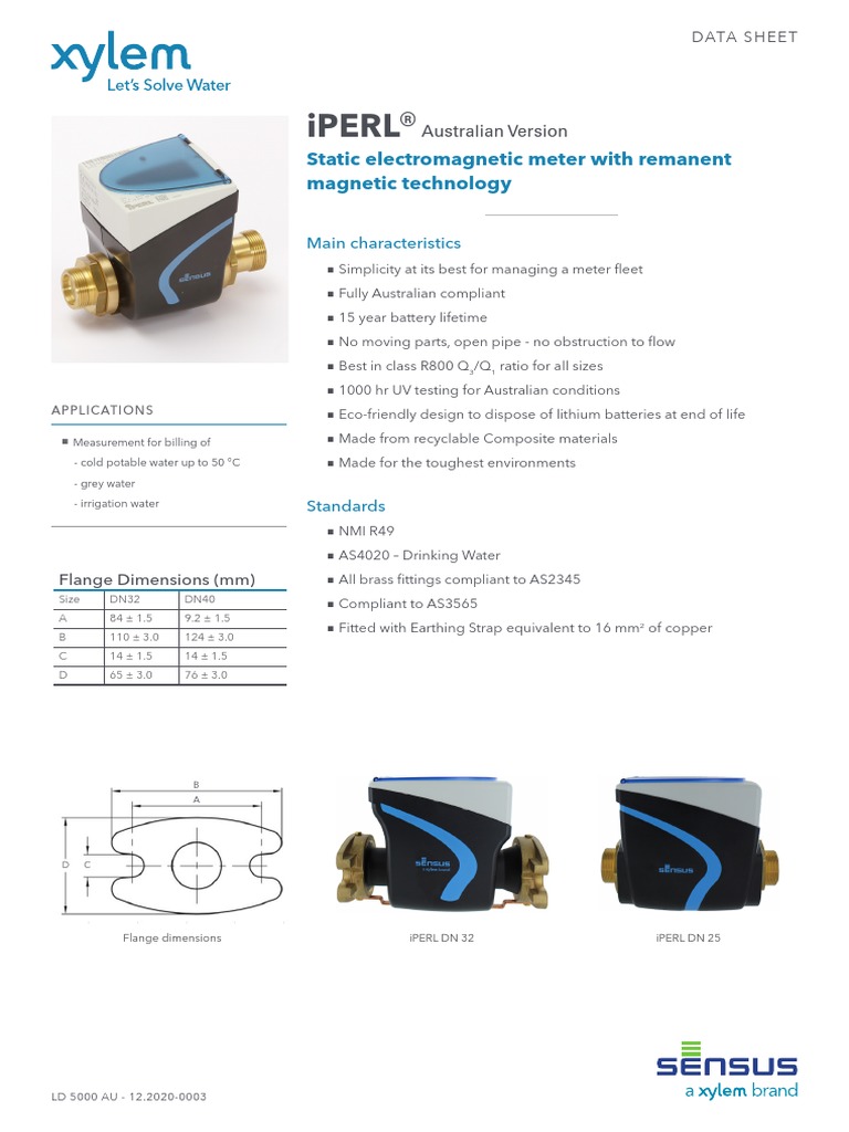 AU - iPERL (Intl) Data Sheet | PDF | Valve | Manufactured Goods