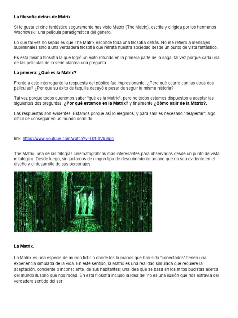 La Filosofía Detrás de Matrix Varios | PDF | René Descartes | Mente