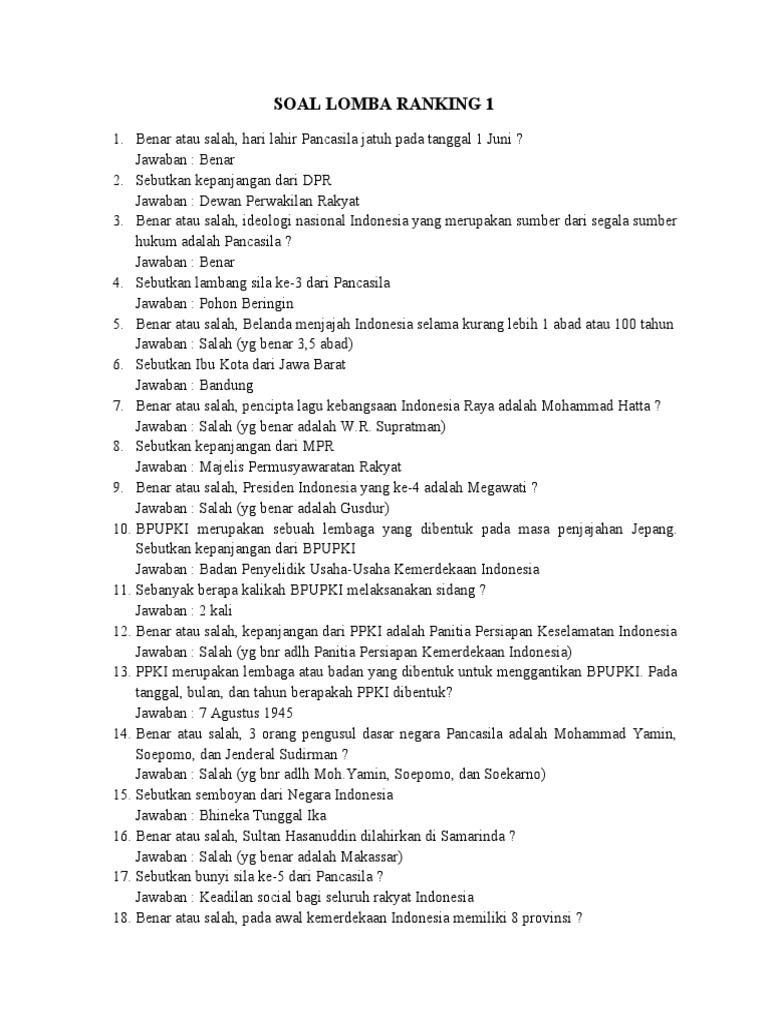 Soal Lomba Ranking 1 | PDF