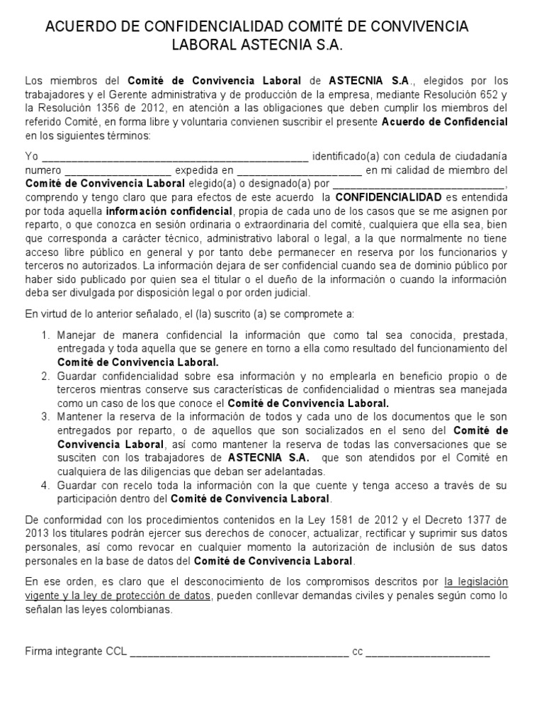 Acta de Confidencialidad Comite | PDF | Gobierno | Justicia