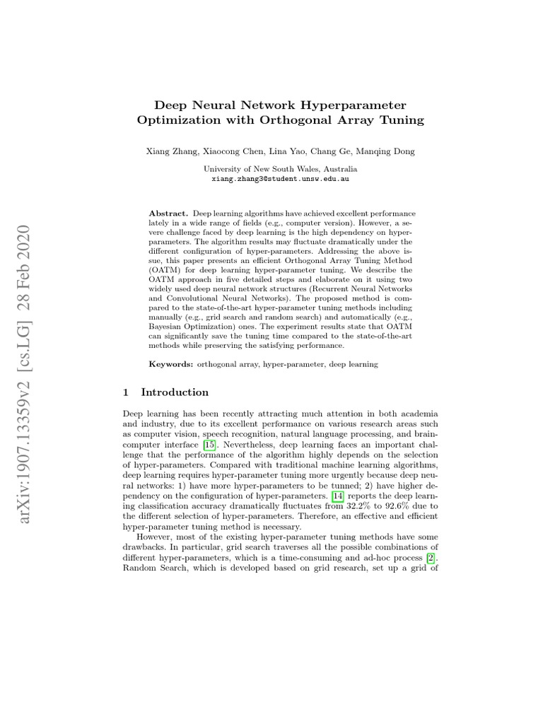 Orthogonal Array Tuning | PDF | Deep Learning | Matrix (Mathematics)