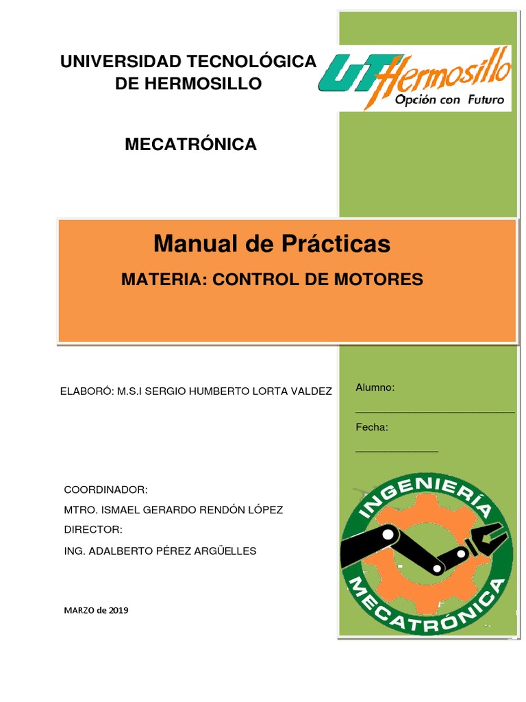 MANUAL DE PRÁCTICAS DE LABORATORIO CONTROL DE MOTORES VERSION CORTA | PDF | Motor eléctrico ...