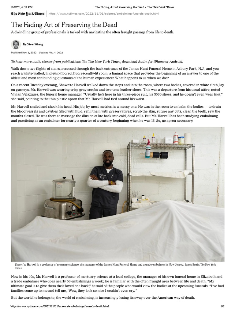 The Fading Art of Preserving The Dead - The New York Times | PDF ...