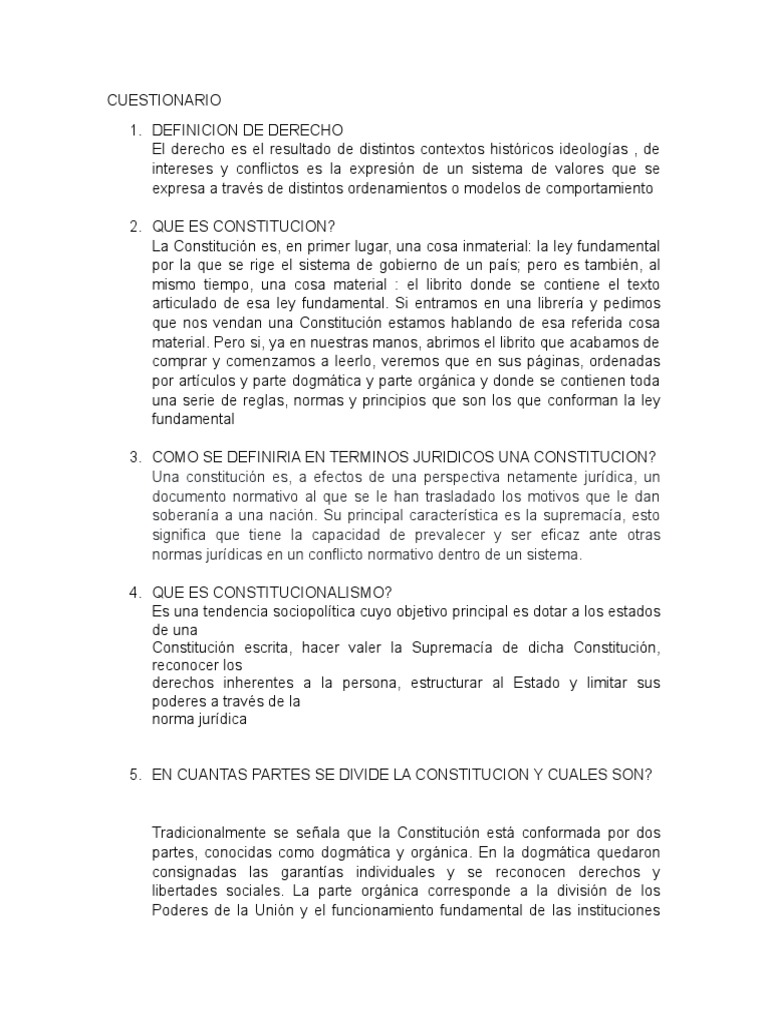 Constitución y Derecho: Conceptos Clave | PDF | Constitución | La Ley natural