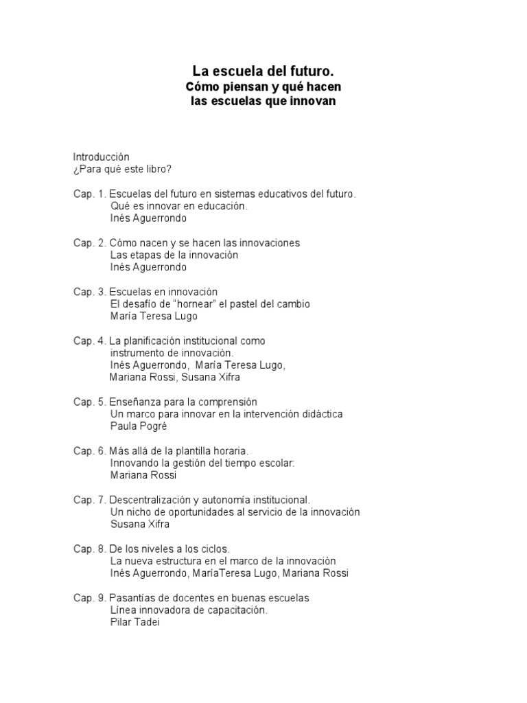 AGUERRONDO, MARÍA INÉS - Las Escuelas Del Futuro | PDF | Paradigma ...