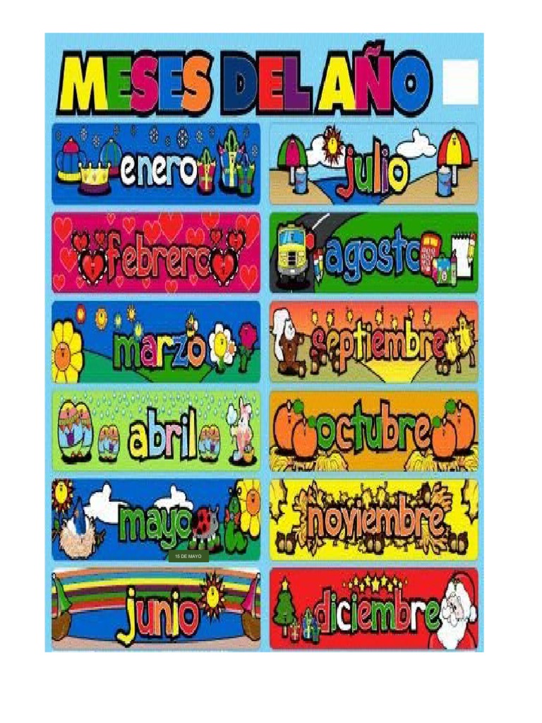 Meses Del Año En Español Para Imprimir