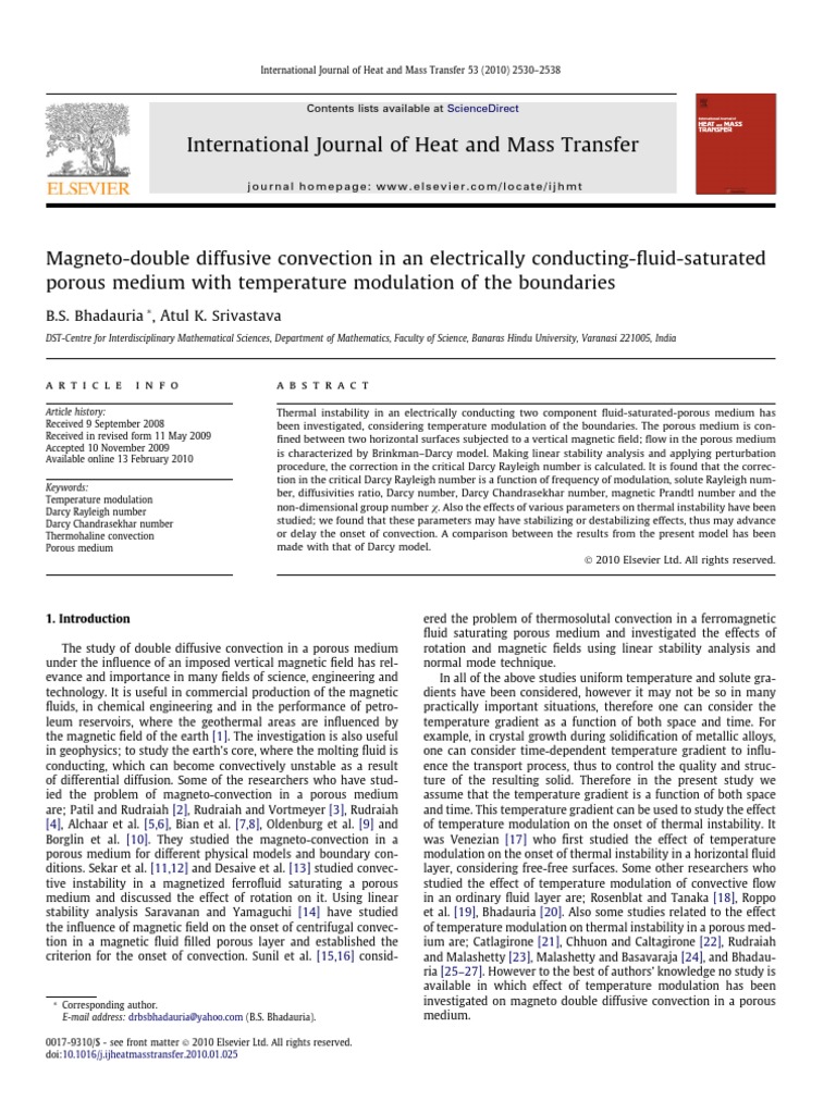 Magneto Double Diffusive Convection In Electrically Conducting Fluid Saturated Porous Medium
