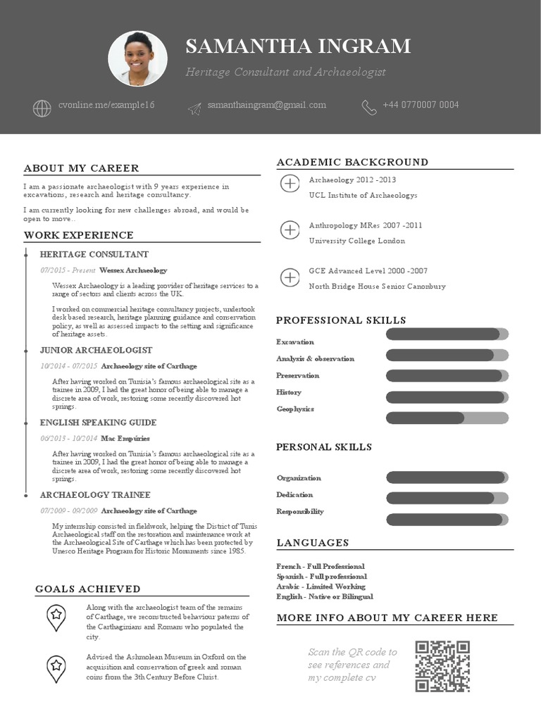 Free CV Template 6 | PDF | Archaeology | Carthage