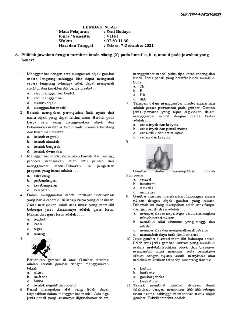 Soal Pas SBK 8 | PDF
