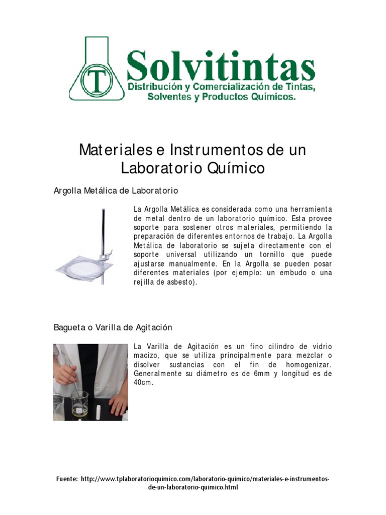 Instrumentos y Materiales de Laboratorio | PDF | Química