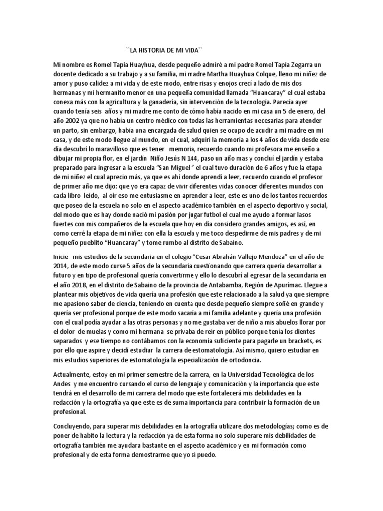 La Historia de Mi Vida | PDF