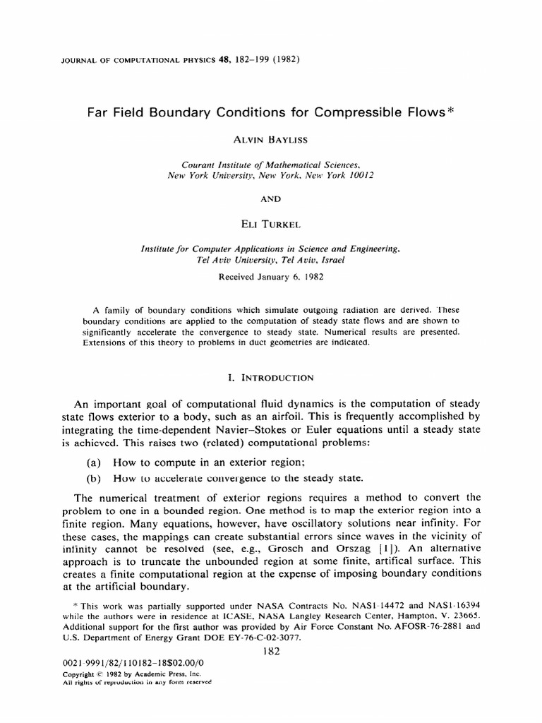 Far Field Boundary Conditions For Compressible Flows | PDF | Fluid Dynamics | Wave Equation