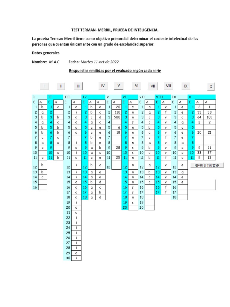 Test Terman (M.a.c.) | PDF | Inferencia | Psicología cognitiva