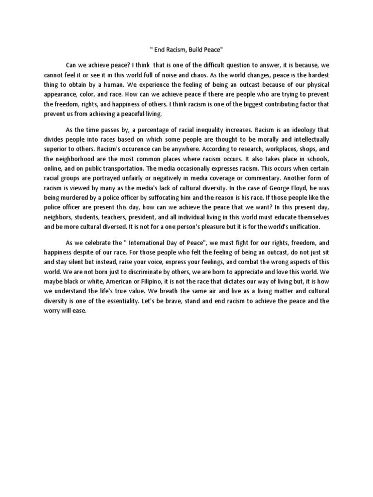 End Racism Build Peace | PDF