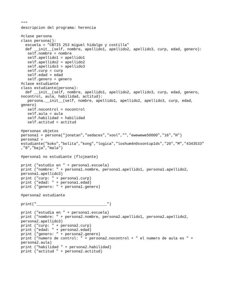 Programa Erencias en Python | PDF