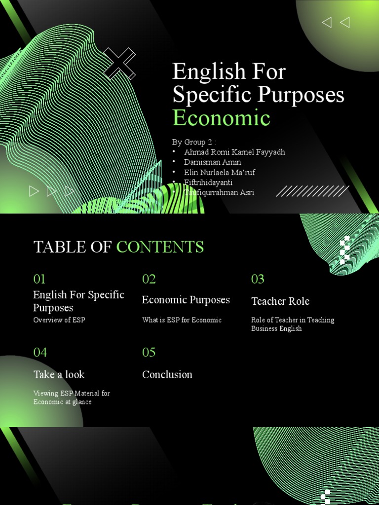 English for Specific Purposes in Economics: An Overview of Key Concepts ...