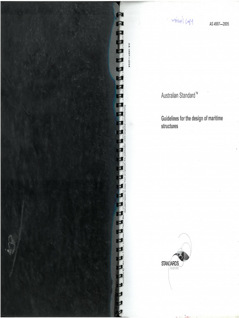 As 4997 - 2005 - Guidelines For The Design of Maritime Structures | PDF