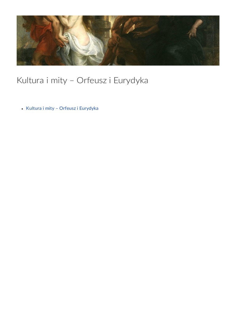 Kultura I Mity - Orfeusz I Euryd | PDF