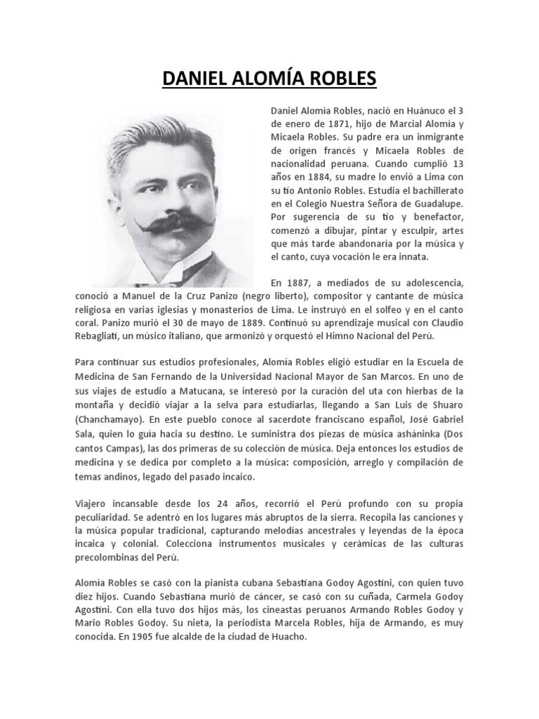 Biografía de Daniel Alomía Robles | PDF | Las artes escénicas
