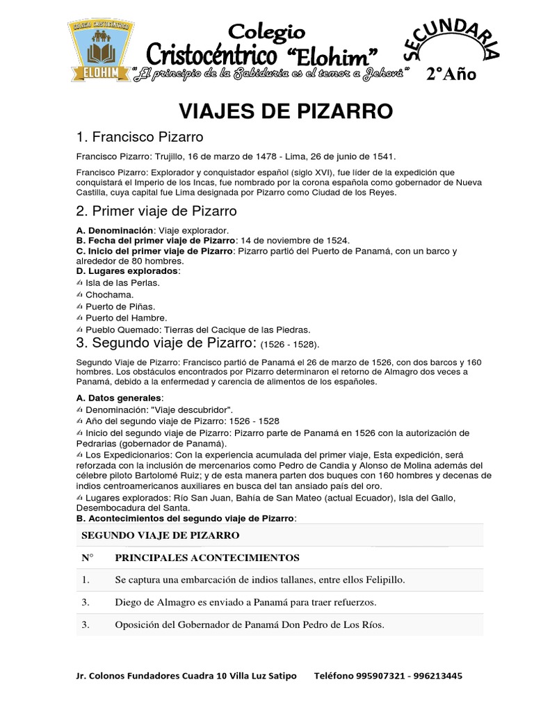 Viajes de Francisco Pizarro y Conquista | PDF | Francisco Pizarro ...