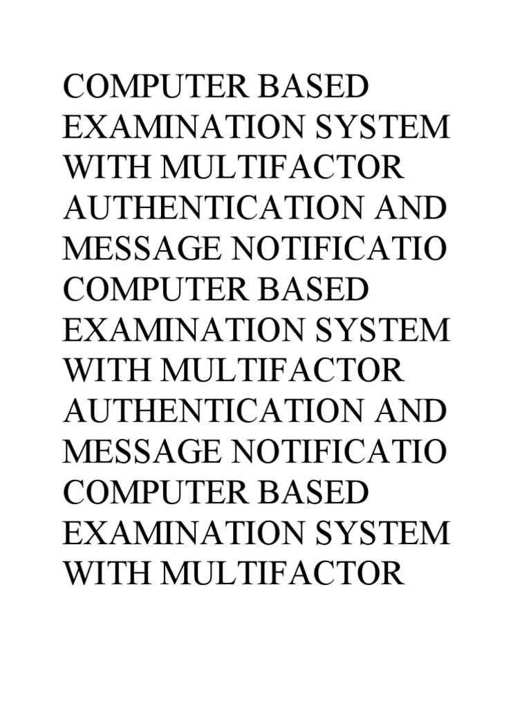 Computer Based Examination System With Multifactor Pdf Php Html 