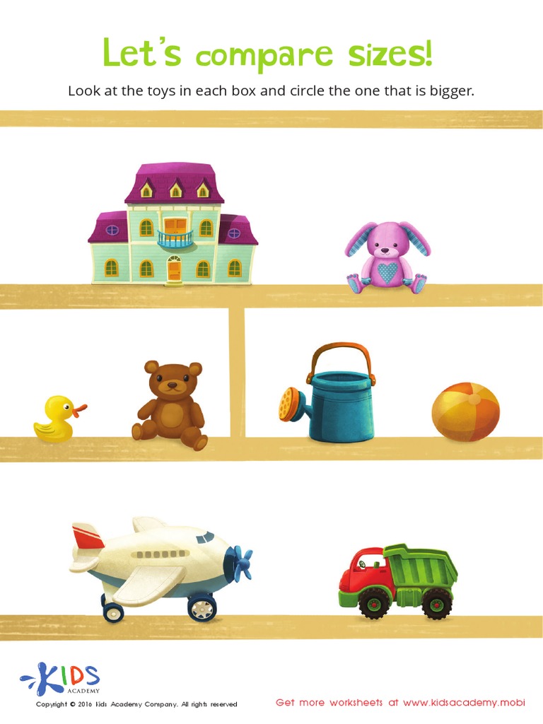 Kindergarten Classifying by Size Sorting Worksheet | PDF