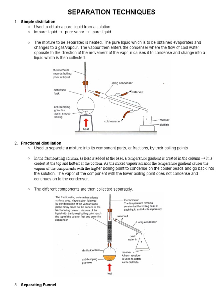 Separation Techniques Notes Pdf Distillation Chromatography