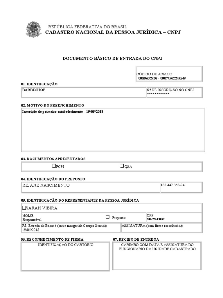 Cópia de Cópia de Anexo 03 MODELO DE DOC. CNPJ | PDF | Brasil | Economias