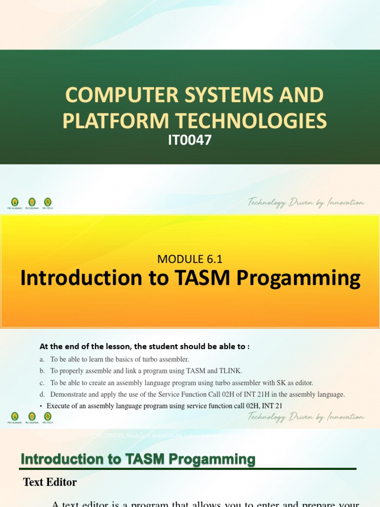 (M6 MAIN) IntroTasmProgramming | PDF | Programming | Computer Program