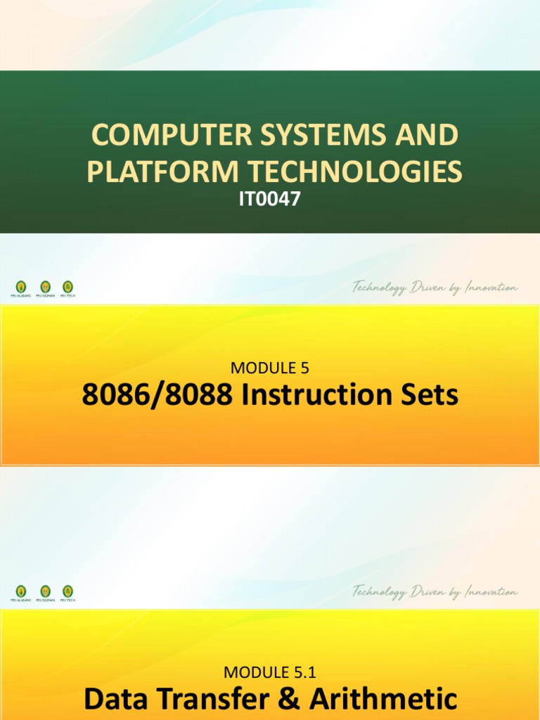 (M5 MAIN) 8086 8088 InstructionSets | PDF | Bit | Binary Coded Decimal