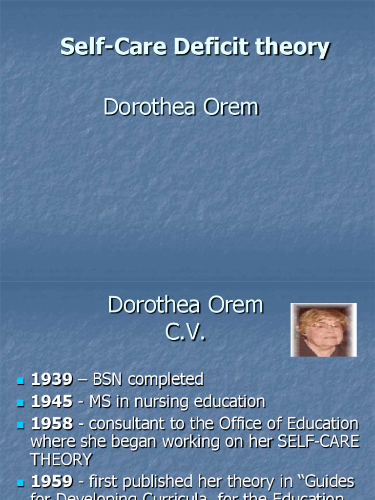 Dorothea Orem | PDF | Nursing | System