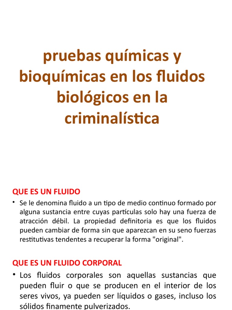 Pruebas Químicas y Bioquímicas en Los Fluidos Biológicos | PDF ...